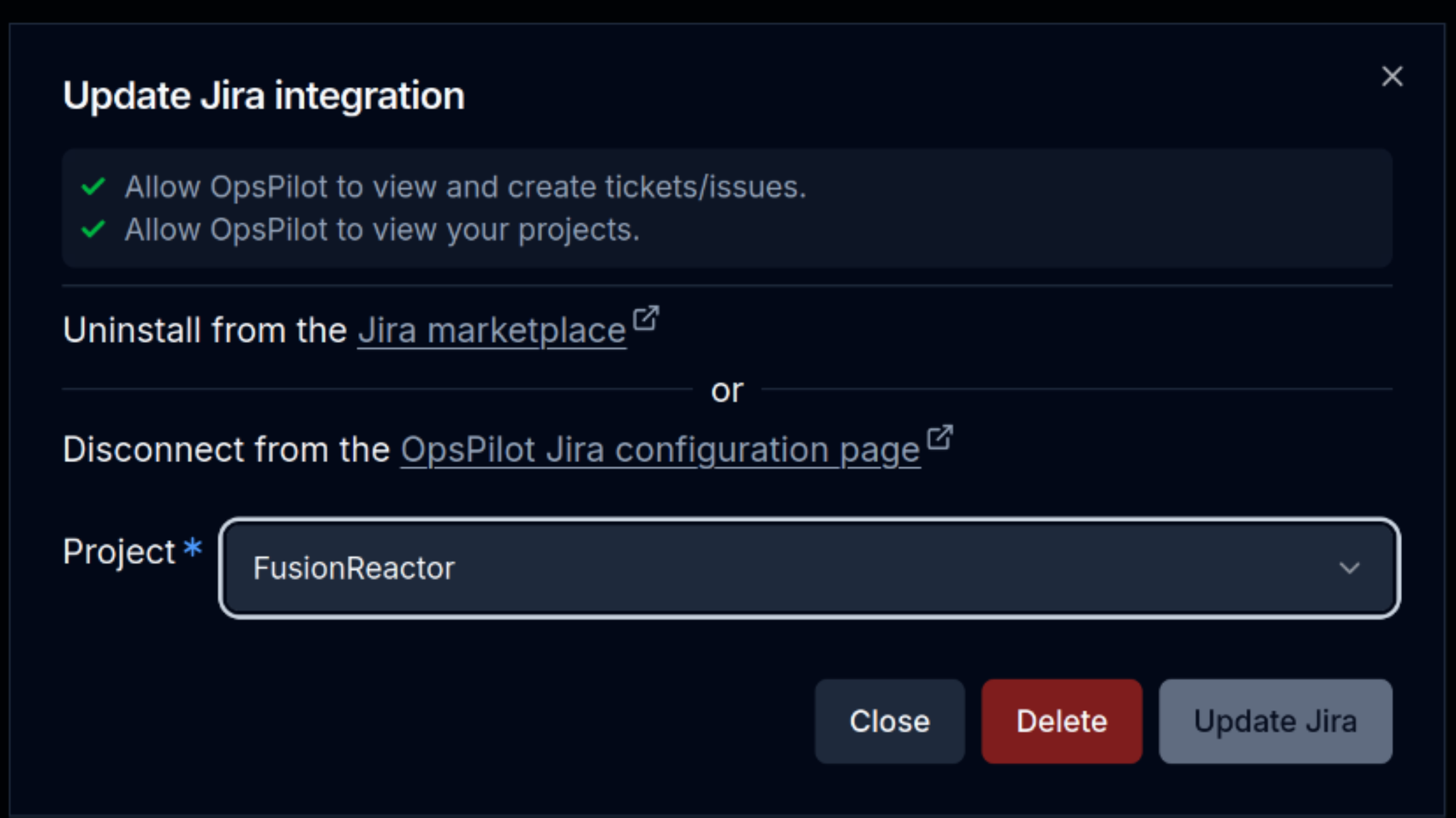 Jira - FusionReactor Documentation